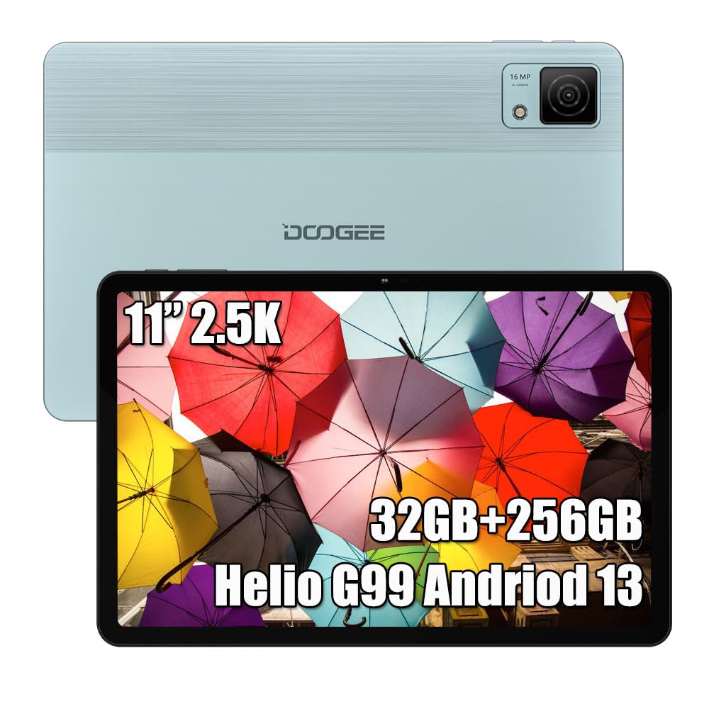 DOOGEE T10 Android Tablet 2K HD 10.1 inch, 8+7GB RAM 128GB ROM(TF 1TB), Octa-Core Android 12 OS, Battery 8300mAh, 2.4/5G WiFi&Bluetooth 5.0, 13MP+8MP Camera, TÜV Low Bluelight Tablet for Kids(Blue)