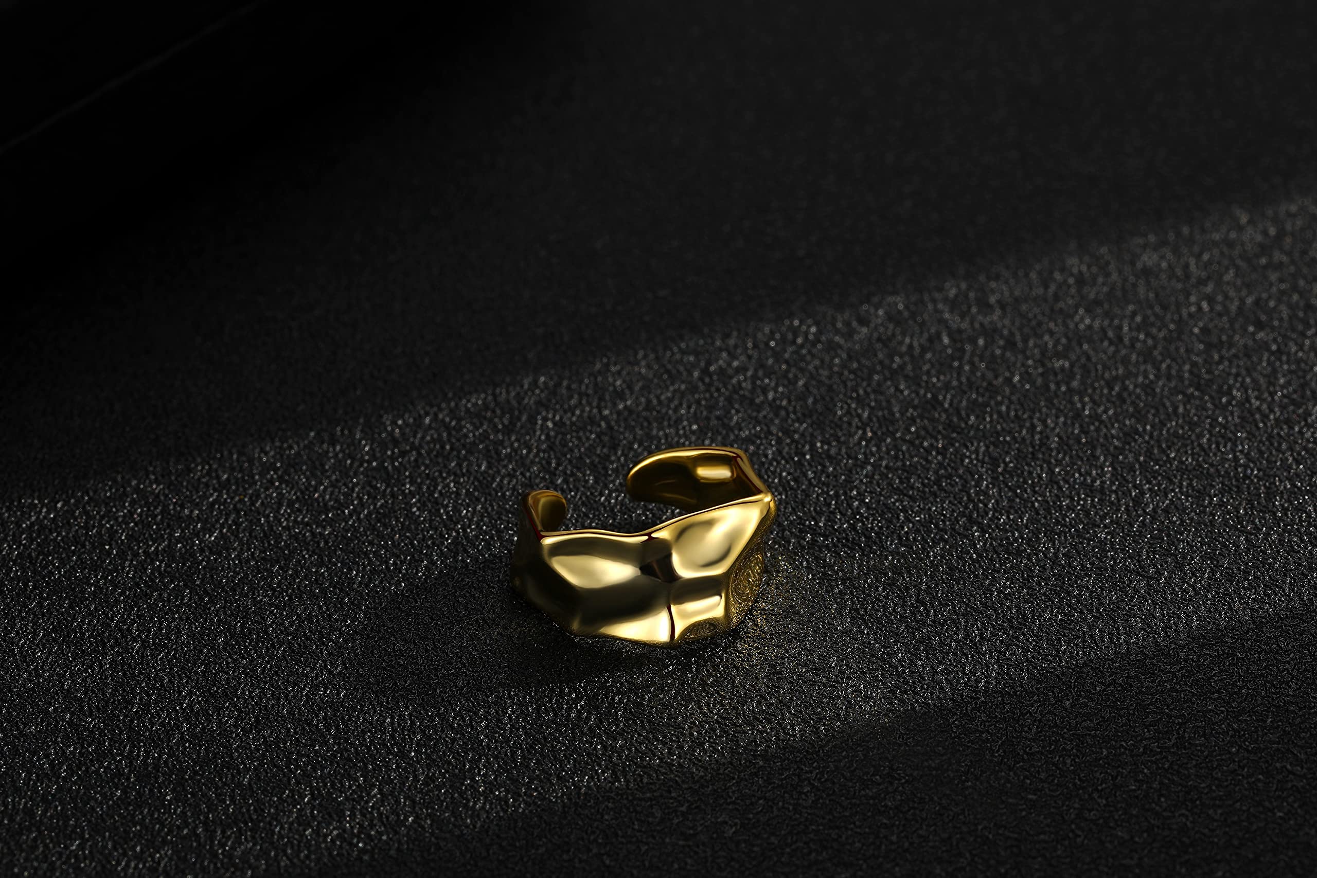 Dapai Show Bold gold ring Minimalist adjustable sign ladies ring 18K gold-plated declaration ring Ring for men and women