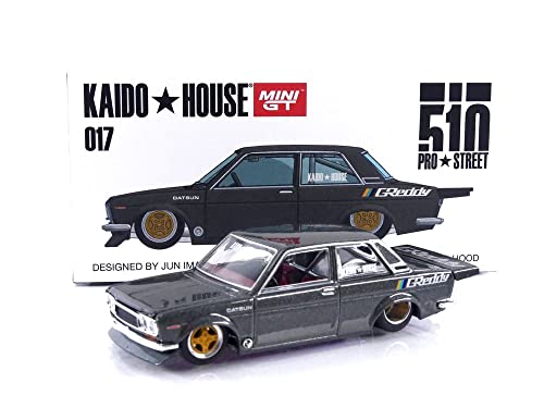 Truescale Miniatures Datsun 510 Pro Street Gun Metal Gray (Designed by Jun Imai) Kaido House Special 1/64 Diecast Model Car by True Scale KHMG017