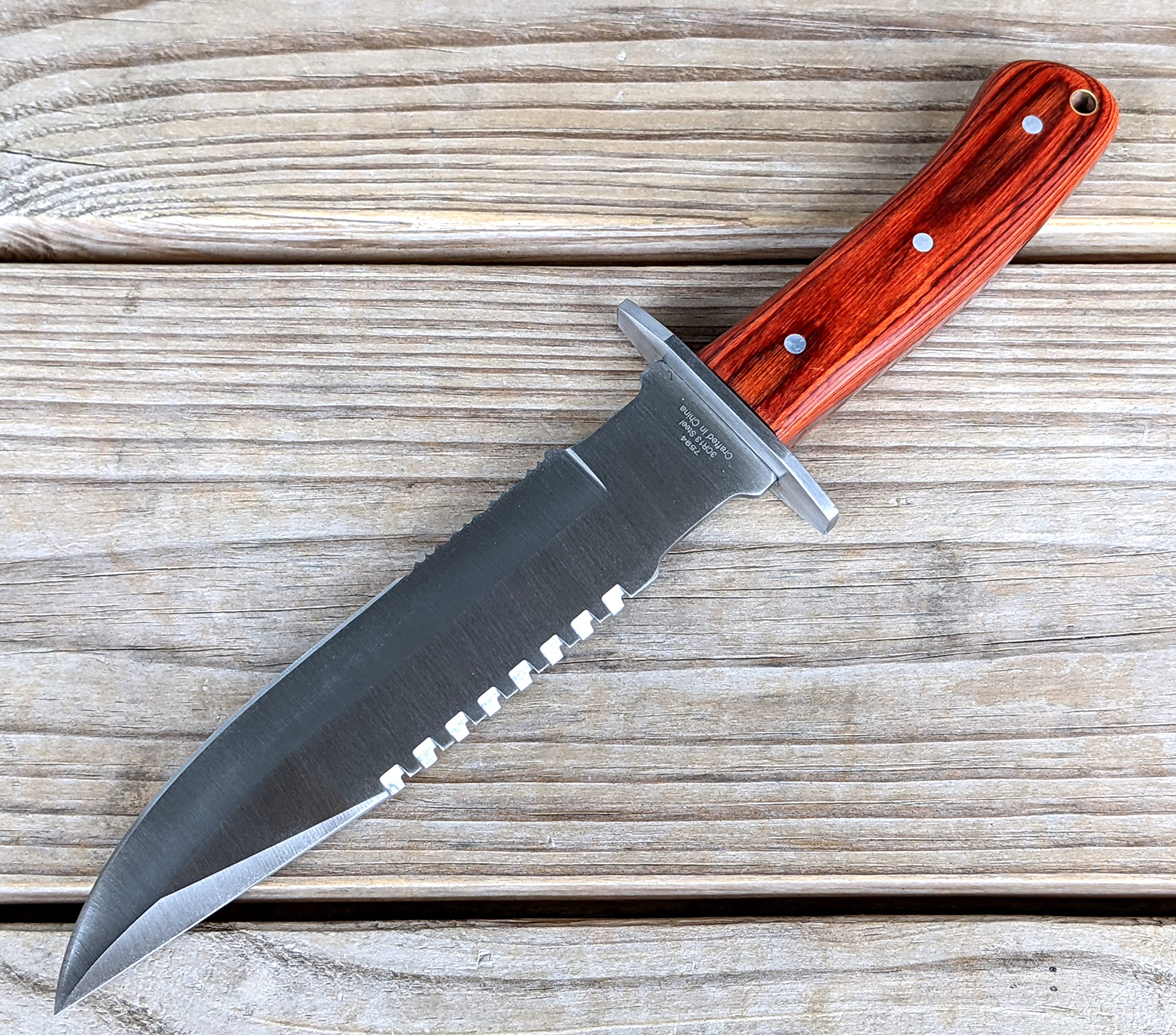 Defender Xtreme Full Tang Serrated Blade 11-inch Hunting Knife with Sheath