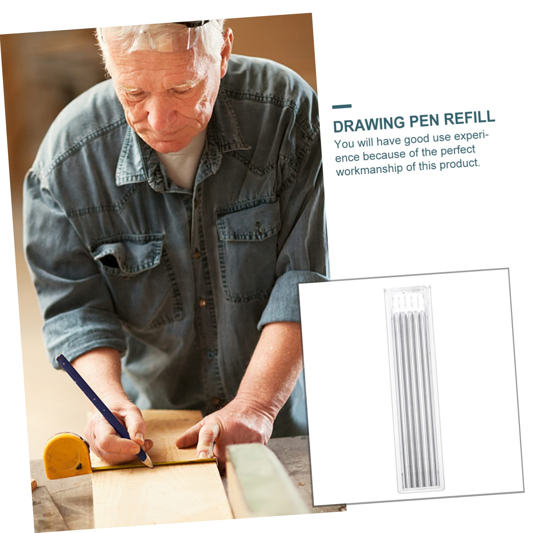 Ciieeo 12 pcs carpentry brush Mechanical Pencil Refills Architect Marker Pencil Carpenter Pencil Replacement Refill mechanical pencils mechanic tool Drawing Pen Refill Mini lead graphite