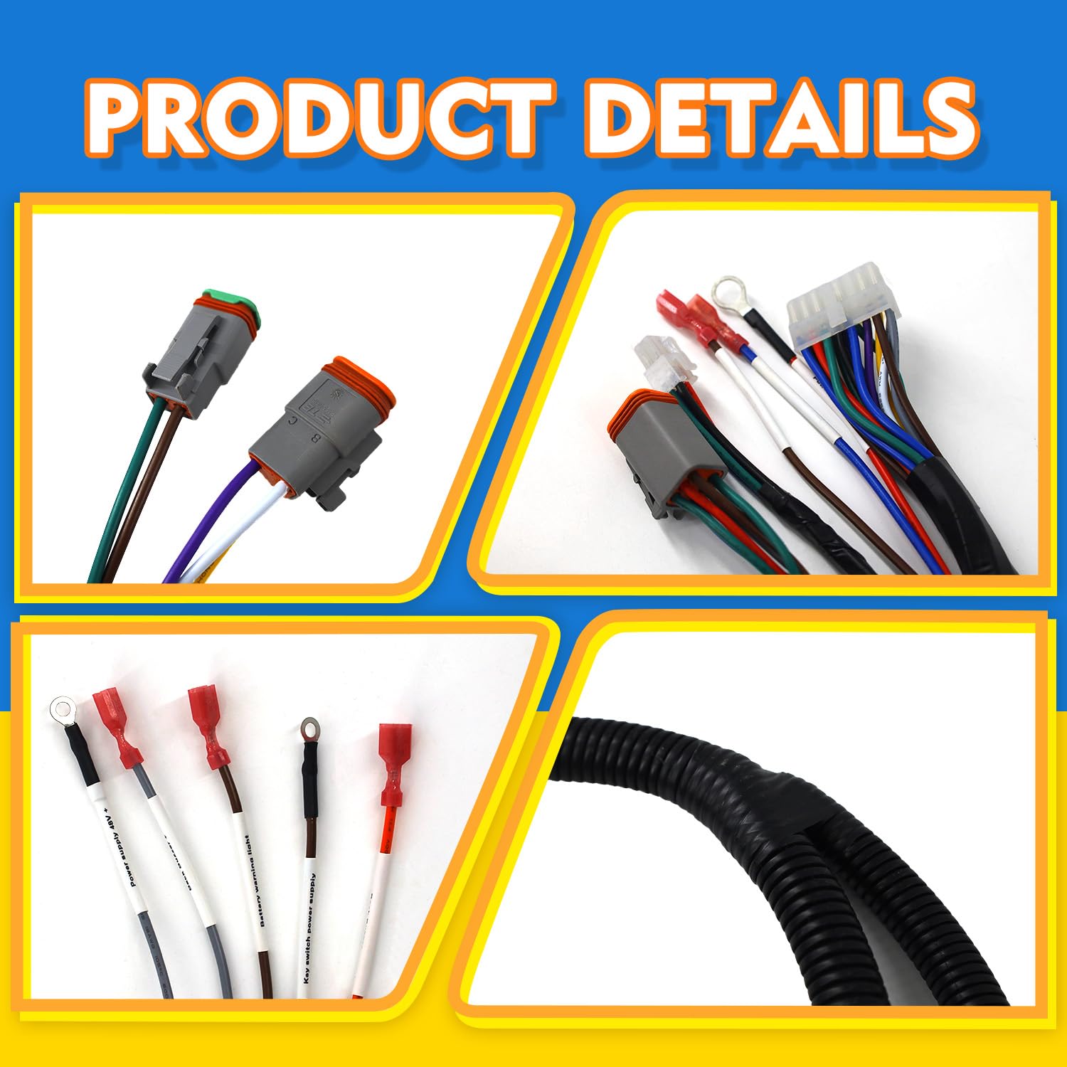 CLUBRALLY Golf Cart Control Wiring Harness for Club Car DS-Black Controller#1510-5201, DS Complete Vehicle Wiring Harnesses,OEM#102196601