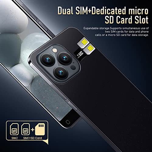 PrzSay Cheap Mobile Phone, 5.0" IPS Display, Android 8.1, Dual SIM, Dual Cameras, 1GB RAM+8GB ROM (Expandable to 128GB), Support: WiFi, Bluetooth, GPS 3G Smartphone (i14Pro-Golden)