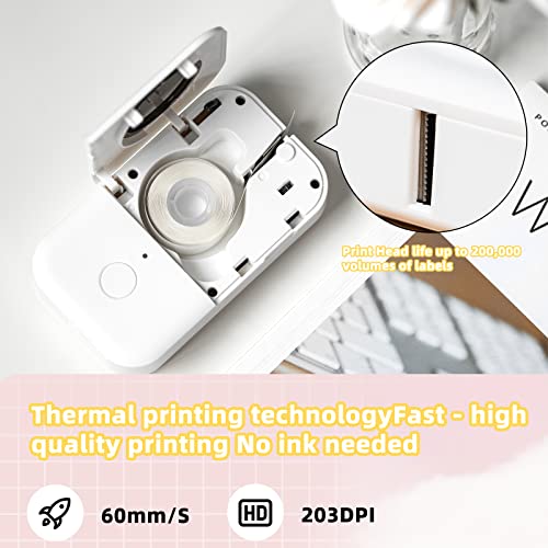 Phomemo Label Maker Machine with Tape, D30 Portable Bluetooth Label Printer for Storage, Barcode, Mailing, Office, Home, Organizing, Sticker Maker Mini Label Maker with Multiple Templates,Pink