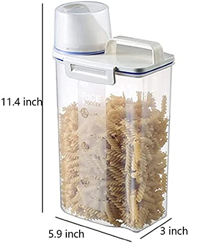 ZaYow Plastic Transparent Tank, Rice Storage Barrel, Household Food Container Grain Storage Box for Oatmeal, Grain, Cereal, Pasta, Flour
