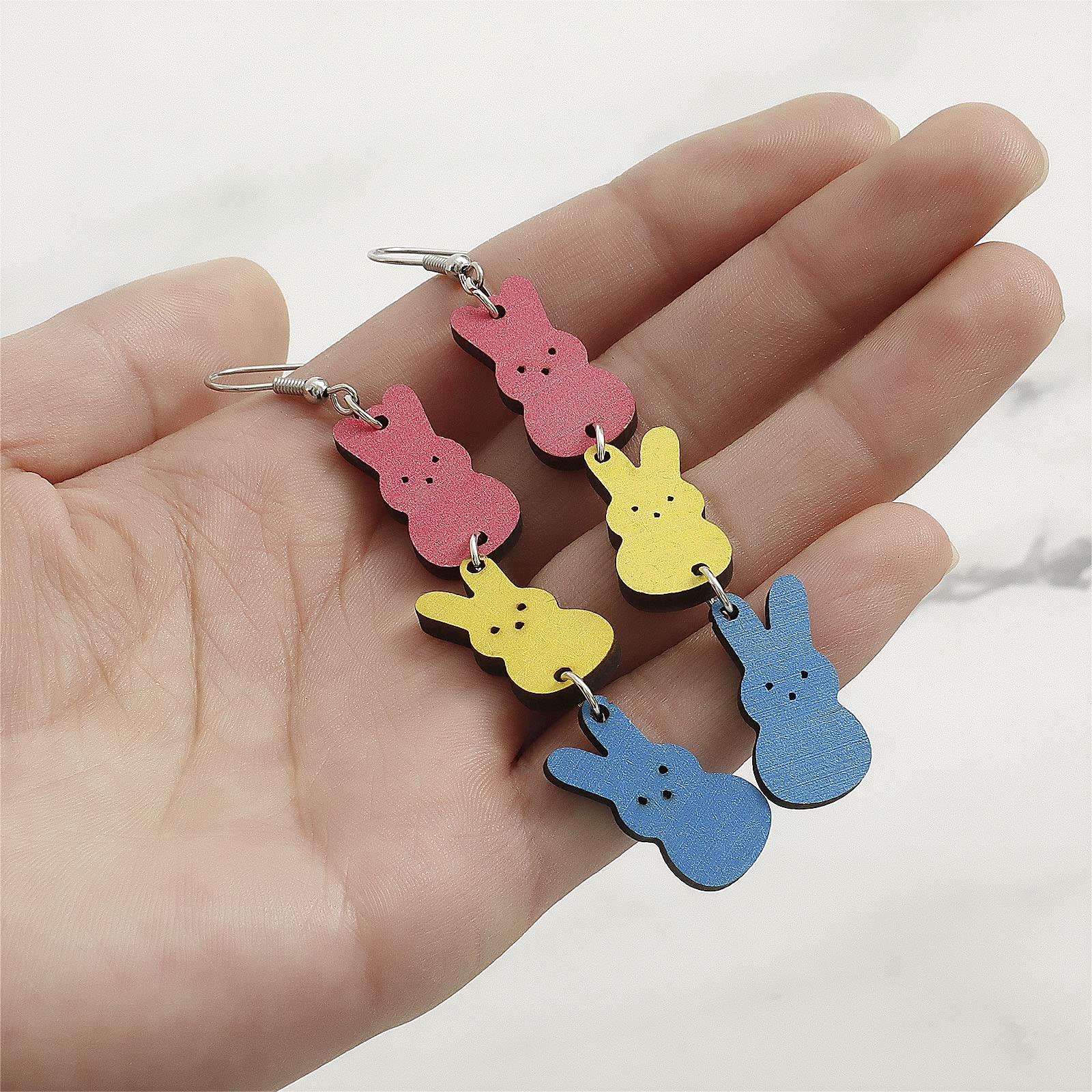Easter Earrings for Women Easter Bunny Earrings Wooden Earrings Easter Eggs Duck Carrot Earrings Holiday Earrings Bulk Easter Gifts Easter Decorations 6 Pairs