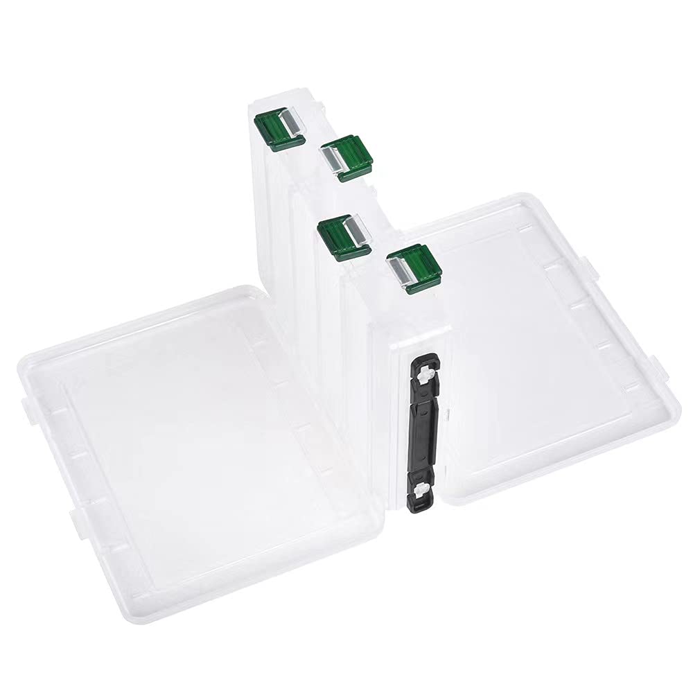 Double-Sided Fishing Tackle Box, Clear Visible Lure Box Organizer, 10/14 Compartments, Hard Lures, Jerk Bait Storage Case, Kayak Fishing Storage Boxes, Fishing Accessories Storage Container (Small)