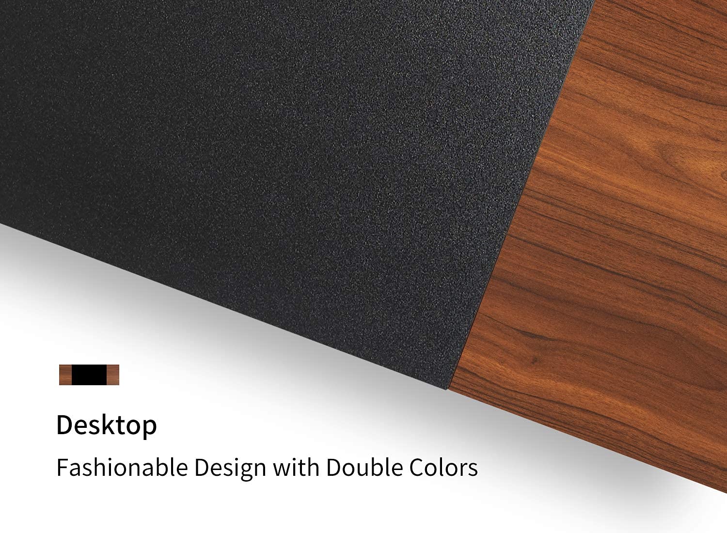 CubiCubi Computer Desk with Drawer 55" Study Writing Table for Home Office, Modern Simple Style PC Desk with Splice Board, Black Metal Frame, Black and Espresso