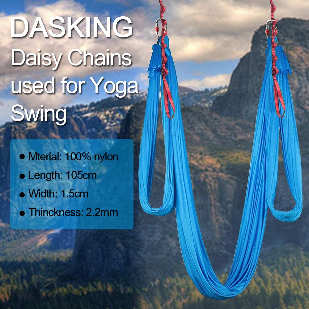 Dasking 2pcs Strong Climbing Strap Adjustable Strap Rope Strong Daisy Chain Nylon Daisy Chain Yoga Straps (Red)