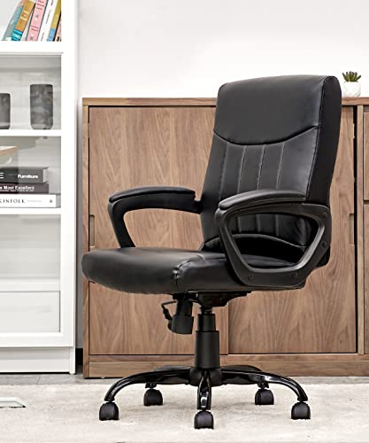 KLASIKA Home Chair Executive Office Chair Desk Ergonomic Swivel Chair with PU Leather Black 1 Pack