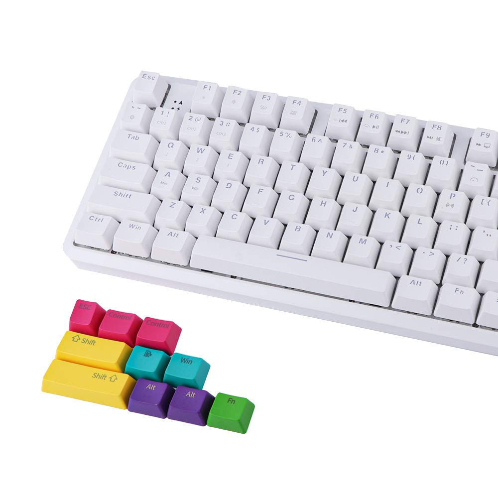EPOMAKER K870T 87 Keys Bluetooth Wired/Wireless Mechanical Keyboard with RGB Backlit, Type C Cable, 2000mAh Battery, NKRO for Gamer (Brown Switch, White)