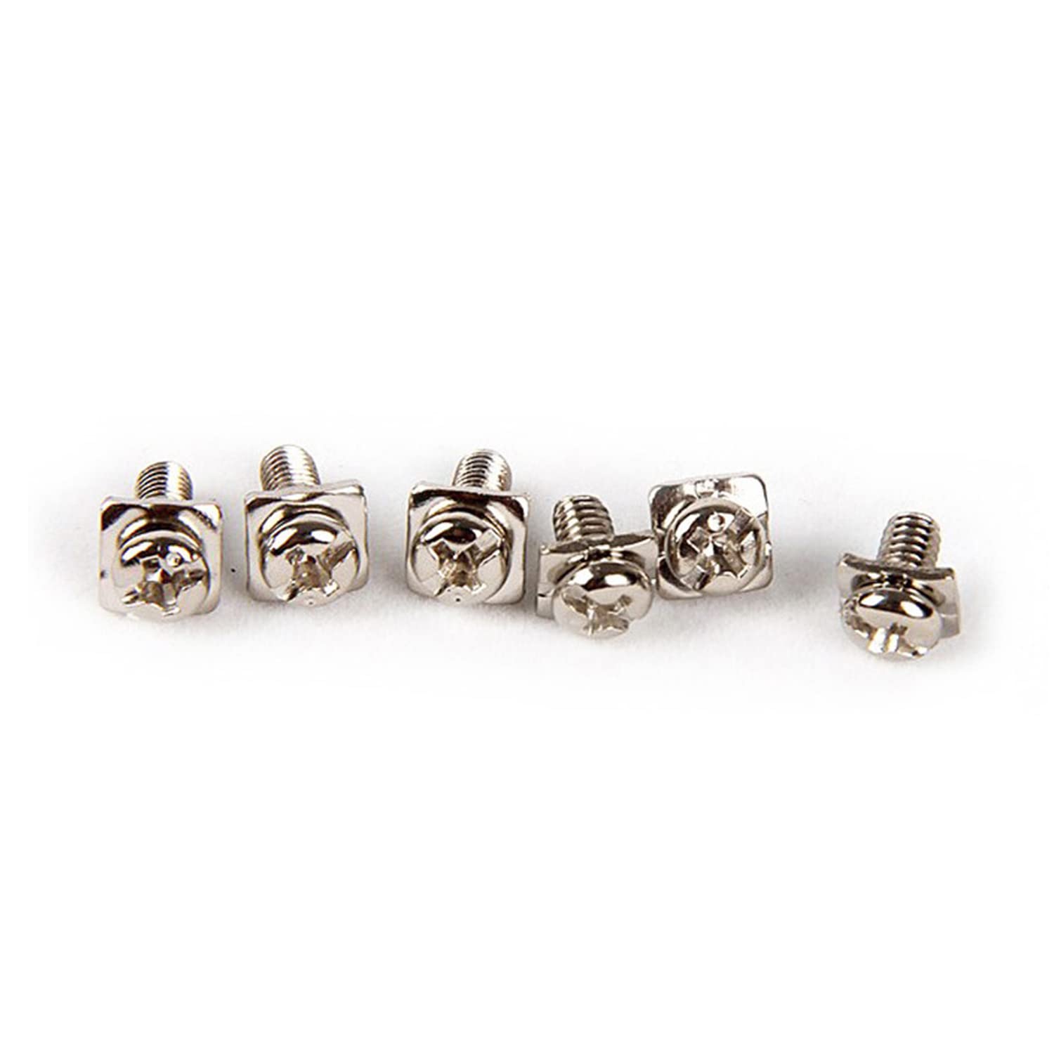 Harissess 50PCS M3*8 Terminal Block Screws with Square Washers(6 * 6mm),Nickel Plated Cross Pan Head Screw, M3*8*6mm