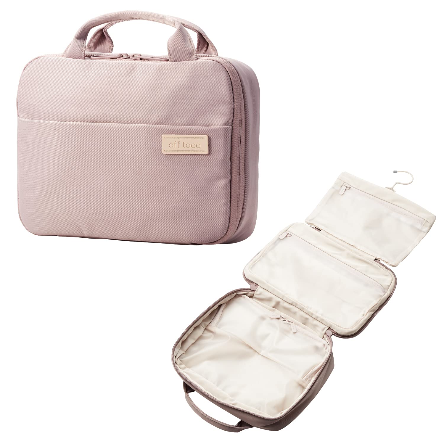 ELECOM Travel Toiletry Bag with Hanging Hook for Women and Men Water-repellent See-through Zippered Pockets Folds-up Makeup Organizer (BMA-OF04PU)