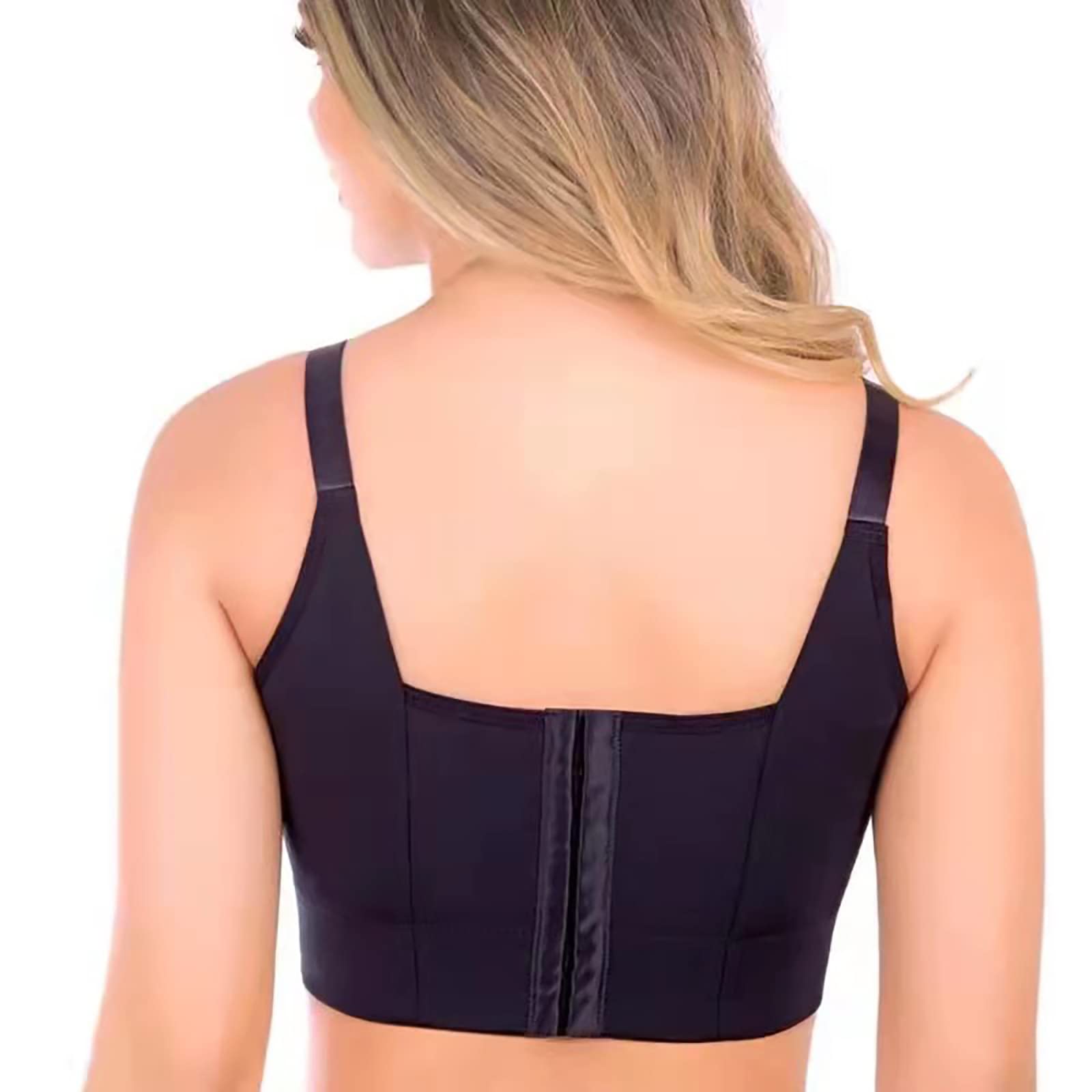 ehyseli Women's Back Smoothing Bra Filifit Sculpting Bra Deep Cup Shapewear Bra Fashion Hide Full Back Coverage Sport Bra Black