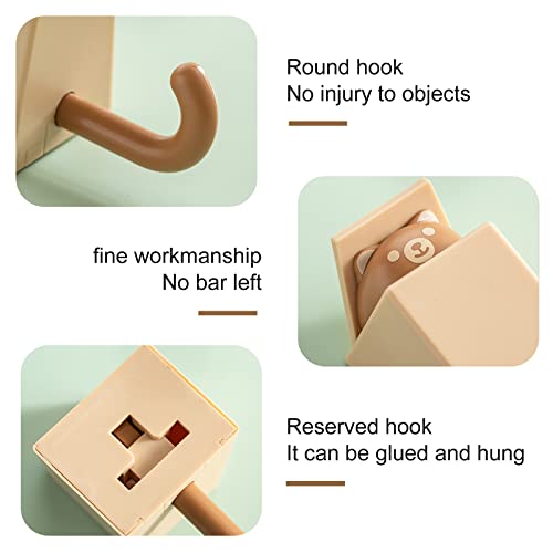 Firlar 4PCS Creative Adhesive Wall Hook Key Holder, Cute Pet Hooks, Strong Viscose Punch Free Hooks, Coat Hooks Utility Hooks for Bathroom/Bedroom/Kitchen Hanging Keys, Towel, Bag