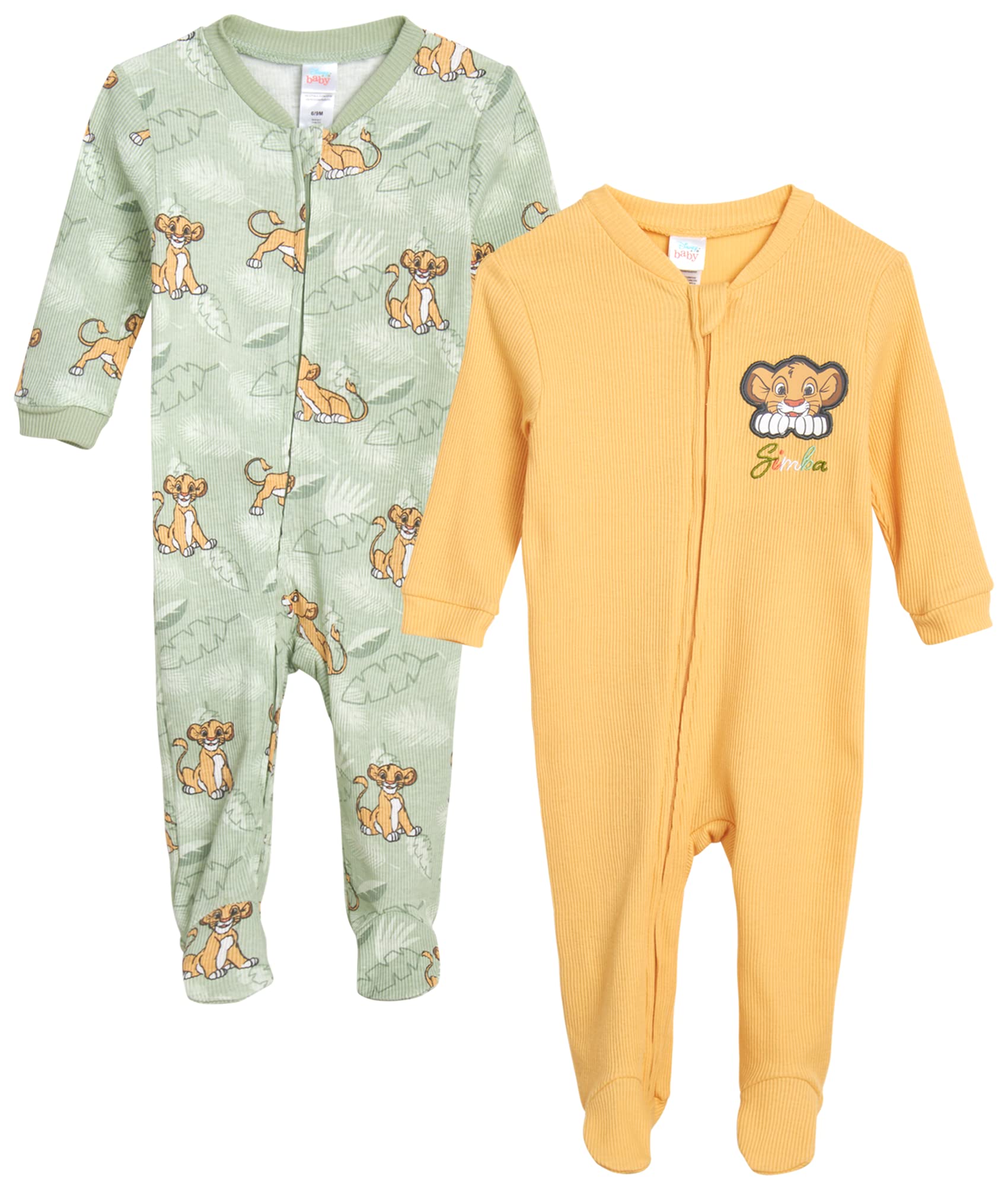 Disney Baby Boys' Mickey Mouse Romper - 2 Pack Sleep n' Play Footed Coveralls (0-9M), Size 3-6 Months, Winnie the Pooh