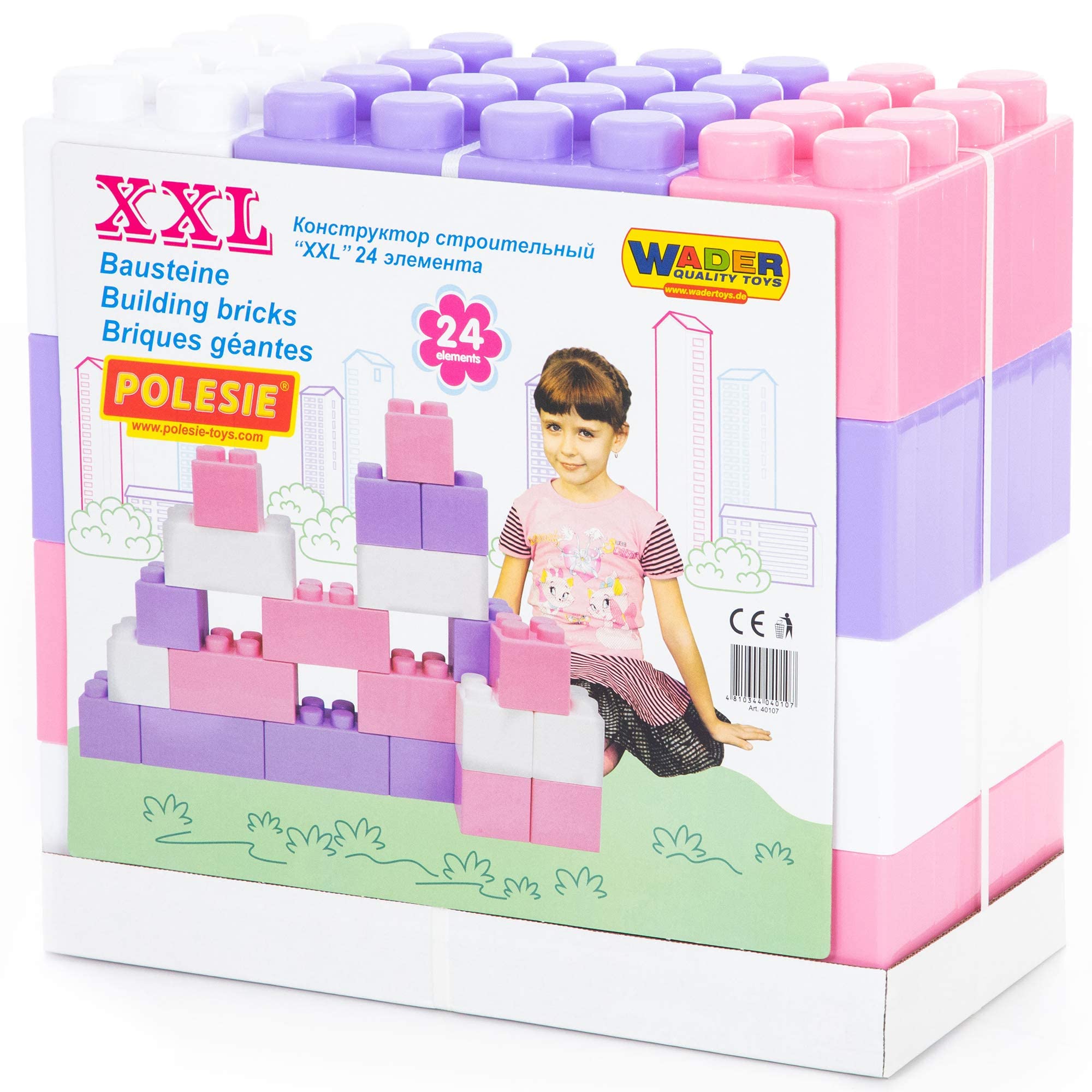 CO-T Jumbo Blocks for Toddlers Set of 134 Plastic Large Building Blocks for Kids Ages 4-8, Giant Stacking Bricks for Children by Polesie