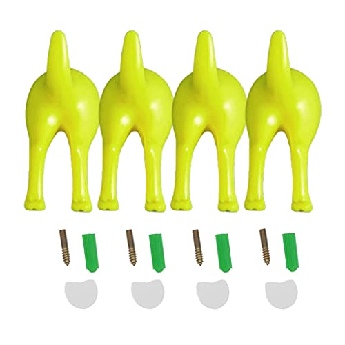 KKirafairy 4Pcs Nordic Plastic Dog Tail Hooks Wall Mounted Coat Hat Key Hanger Decoration