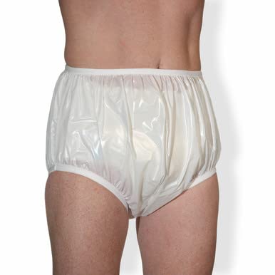 InControl Diapers - Ideal Fit Plastic Pants - Glossy White Waterproof PVC Cover (X-Large 36" to 54")