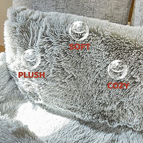 JMHUND Calming Dog Bed,Pet Couch Protector with Soft Neck Bolster,Plush Dog Sofa Mat for Furniture Protector with Removable Washable Cover