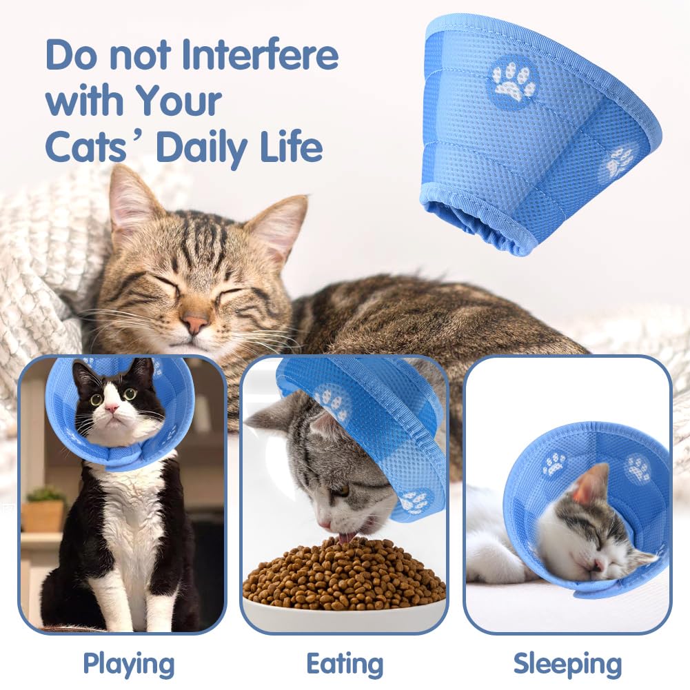 Jaxbo Soft Cat E Collar,Cat Recovery Collar,Adjustable Cat Cone Collar Elizabethan Collar Does Not Block Vision