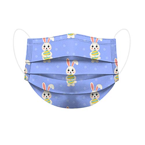 Leutsin 50PC Easter Face Masks Disposable for Adult Happy Easter Paper Holiday Mask with Rabbit Designs for Women Men (Bunny #04)