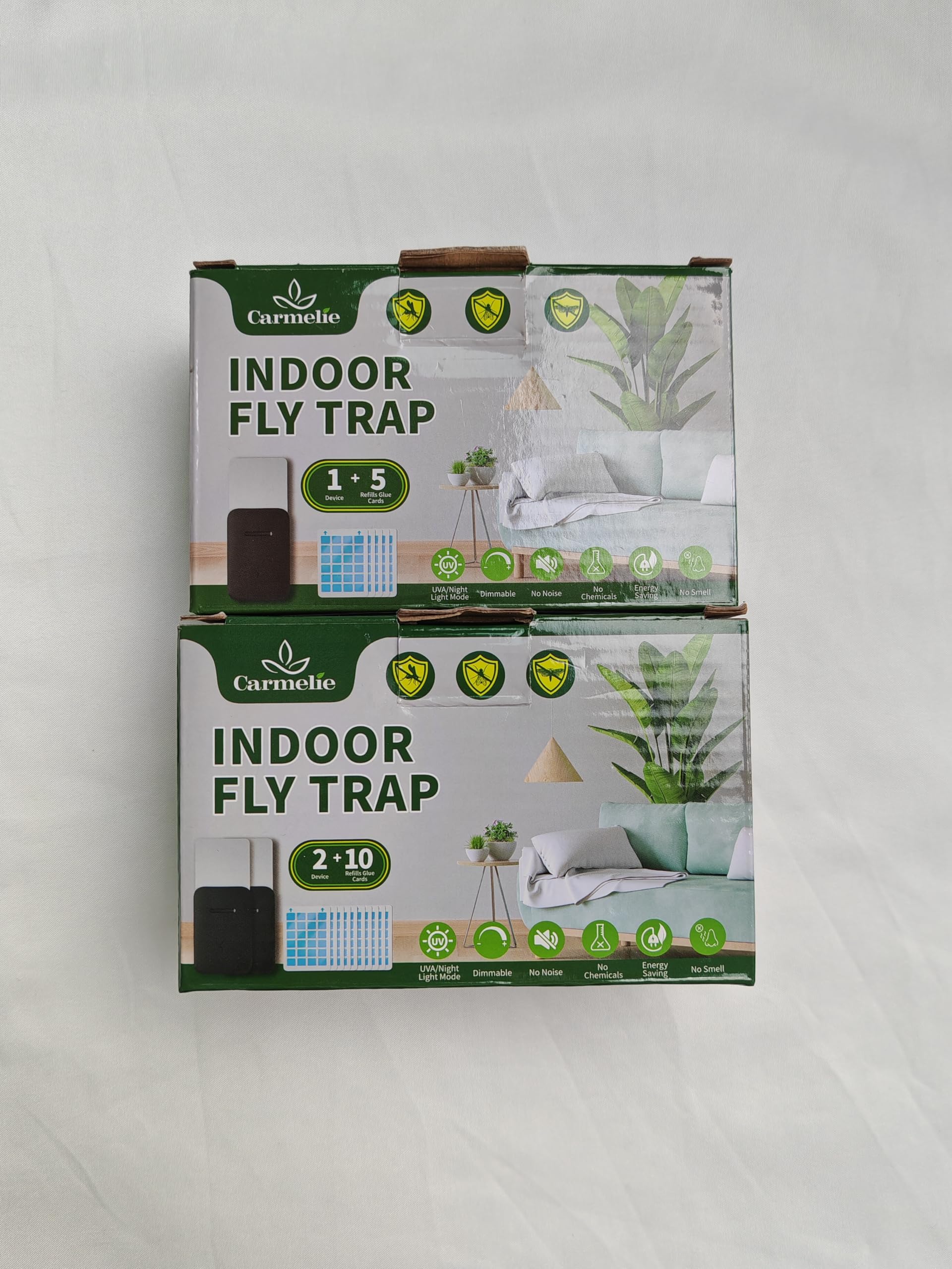 Indoor Plug-in Fly Trap - Flying Insect Trap for Flies, Mosquitoes, Moths, Rodent,Mouse,Mice - Safe & Effective - 3 Device(Black) + 15 Glue Boards
