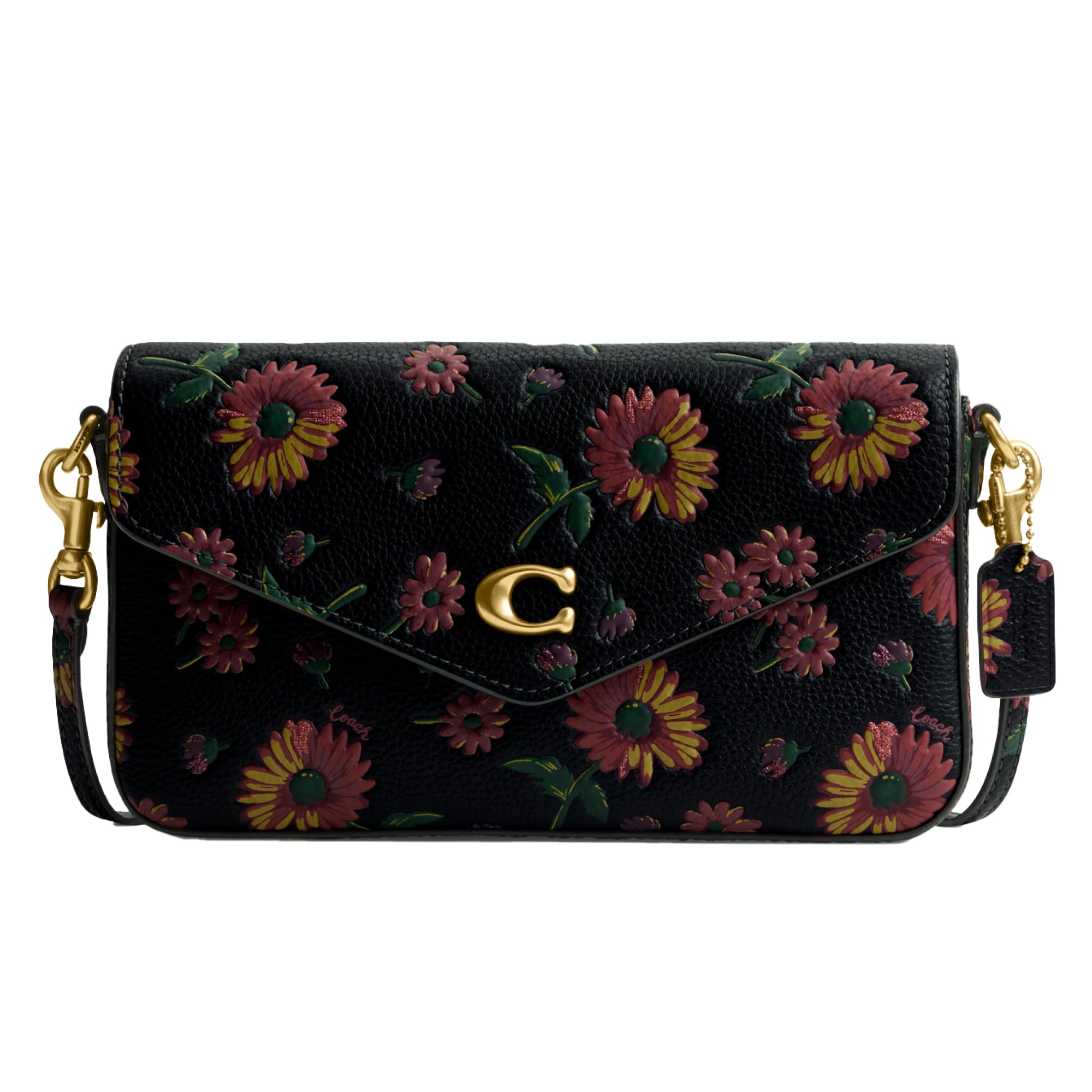 Coach Floral Printed Leather Wyn Crossbody, Black/Multi
