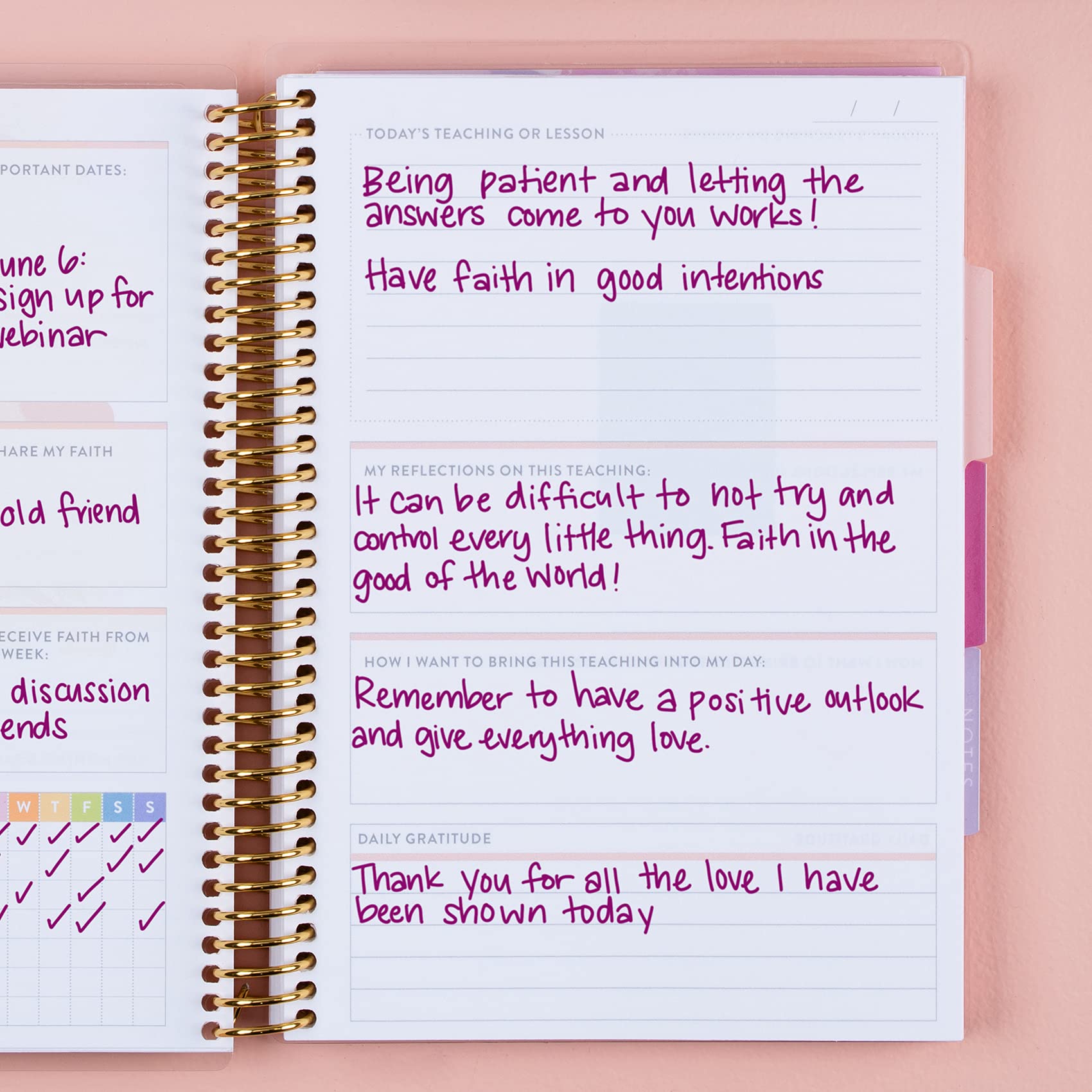 Erin Condren A5 Spiral Bound Prompted Daily Faith Journal. 160 Pages. Check In Prompts, Prayer Lists, Daily Reflection, Gratitude Pages, Monthly and Weekly Reflection