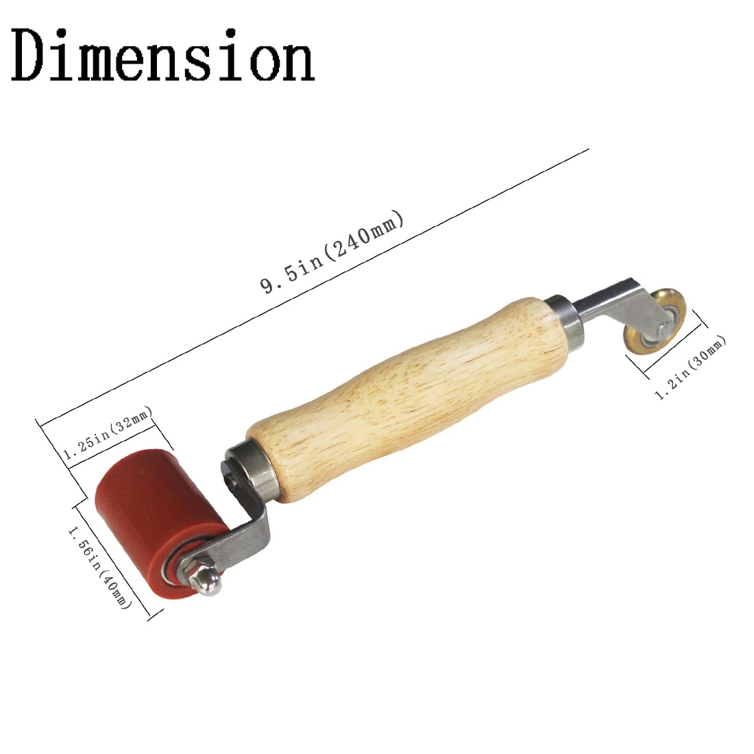 ๐๐ฎ๐จ ๐ค๐ Heavy Duty Silicone Seam Roller - 40mm Sound Deadening Silicone Hand Rollers with 6mm Brass Detail Penny Roller Used for PVC/Tpo/Epdm Single Ply Roofing Tape