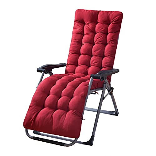 Moonase 67 Inch Patio Chaise Lounger Cushion, IndoorOutdoor Rocking Chair Sofa Cushion with Ties and Top Cover,Non-Slip Sun Lounger Rocking Chair Swing Bench Cushion,Red Wine