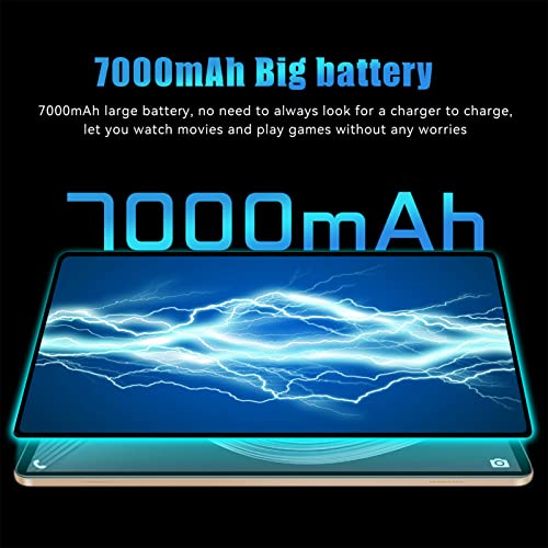 Dpofirs S30 Pro 10.1 Inch 4G WiFi Tablet, Octa Core 8GB 256GB Android 12 Touch Screen Tablets, 1960x1080 FHD, 8MP 16MP, 7000mAh Tablet PC for Home Office(Gold)