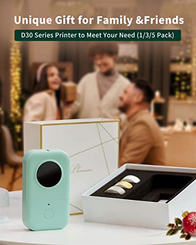 Phomemo Label Maker Machine with Tape D30 Label Makers Portable Bluetooth Mini Labeler,Phone Support,Easy to Use,for Android iOS,Gift for Women Men,Organization Decoration(USB Rechargeable)-Turquoise