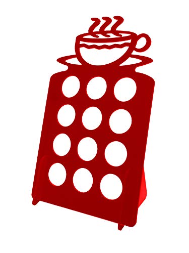 Marketing Holders Coffee Pod Holder Red 12 Slot Condiment Cups Hole Size 2.20" Dressing Restaurant Coffee Shops Office Home Use