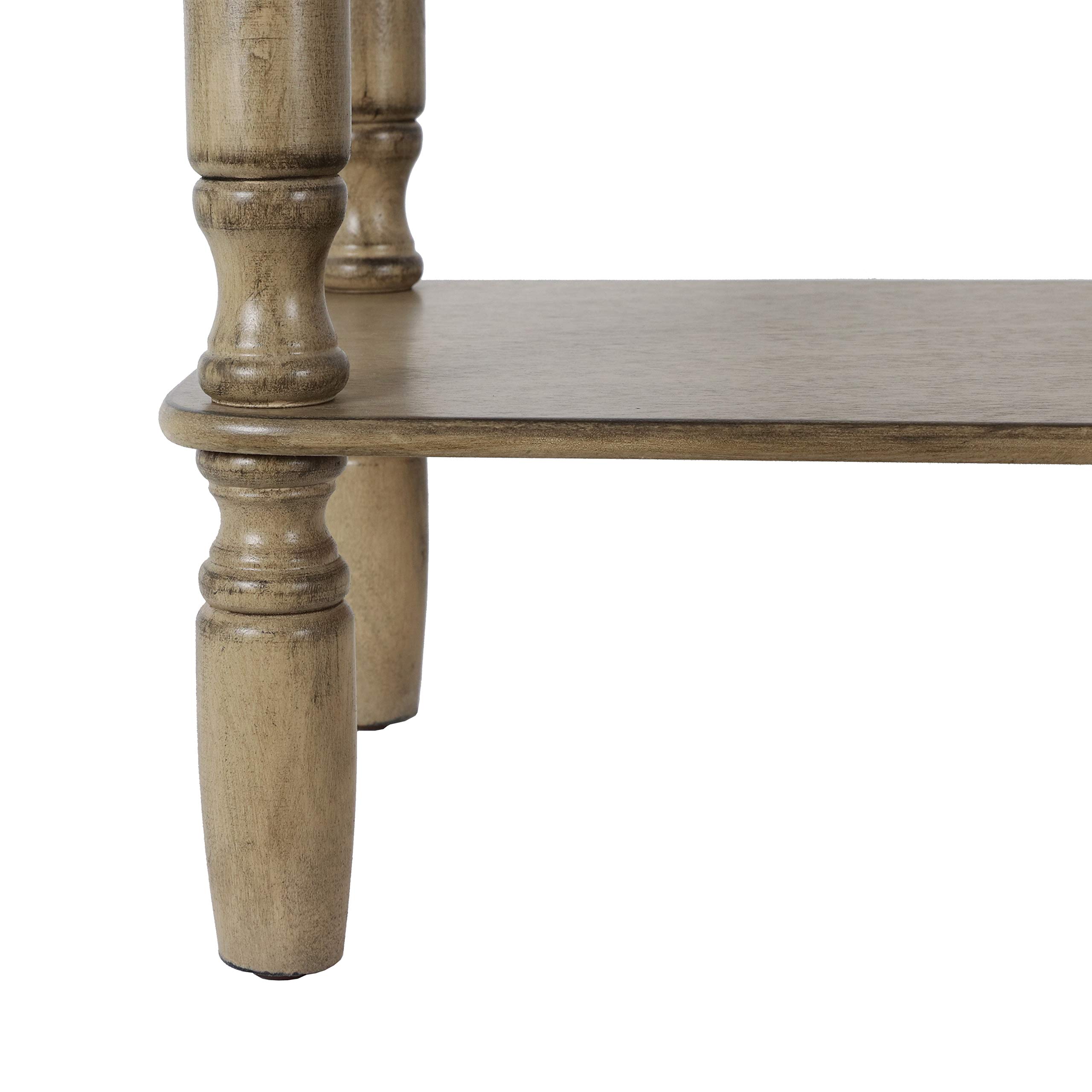 Decor Therapy Simplify Wood Storage Shelf Console Table, 11.8 in x 28.25 in x 28.25 in, Sahara