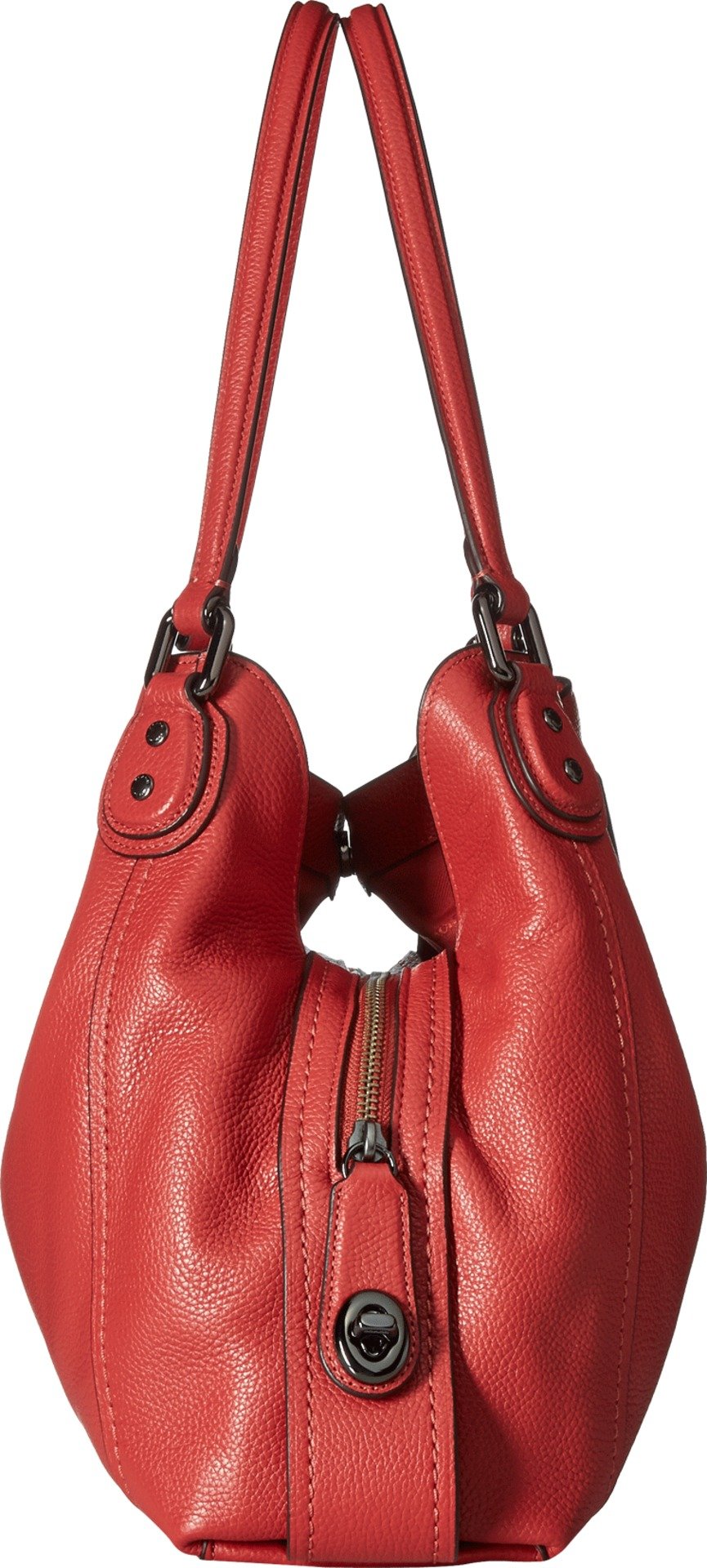 COACH Pebbled Leather Edie 31 Shoulder Bag Dk/Washed Red One Size
