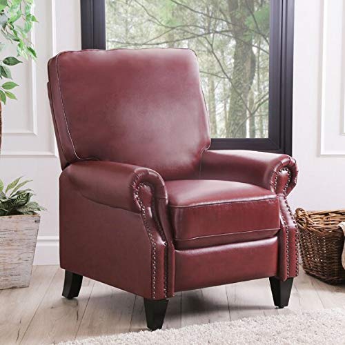 Darby Home Co Modern Style Faux Leather Upholstery Manual Pushback Recliner (Red Faux Leather)