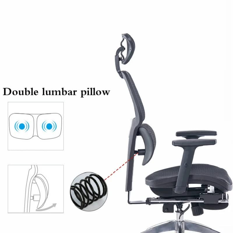 ZLBYB Computer Chair Household Ergonomic Office Chair Reclining Lifting Swivel Mesh Staff Chair Chaise