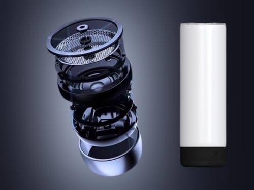 HAYINS 20 oz Bluetooth Sublimation Printed Speaker Tumbler Straight Skinny Double Wall With Lid (sublimation black)