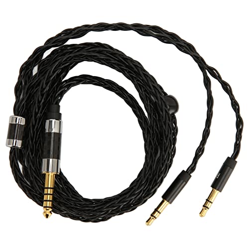 KOSDFOGE Silver Plated Copper Wire Headphone Cable 8 Core Balanced 4.4mm to Dual 3.5mm Silver Plated Earphone Cable Replacement
