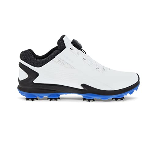 ECCO Men's Biom G 3 BOA Gore-Tex Golf Shoe, White/Black, 10-10.5