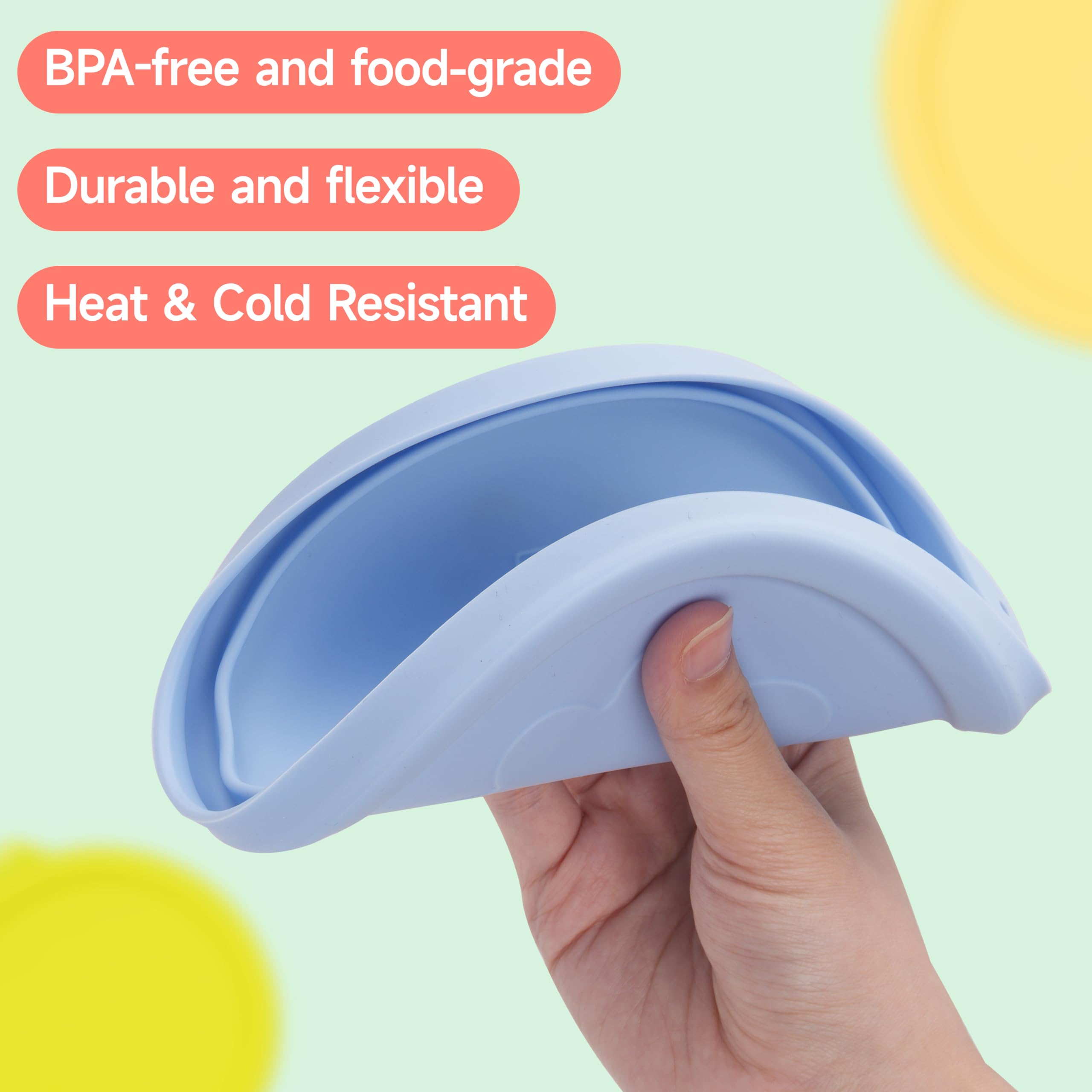 LUVCOSY 2 Cup 4 Cup Silicone Replacement Lids Storage Cover for Anchor Hocking Glass Bowls (Container not Included) 4 Pack Microwave, Dishwasher and Freezer Safe