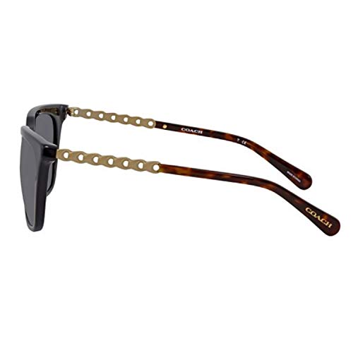 Coach Women's HC8236 Sunglasses Black/Dark Grey Solid 56mm