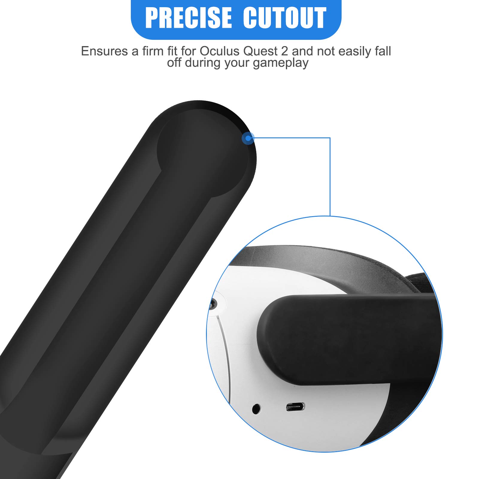 Esimen Silicone Ear Muffs for Oculus Quest 2 VR Headset, Headphone Sound Collector for Oculus Quest 2 Whirlpool Noise Reduction,A Enhancing Sound Solution (Black)