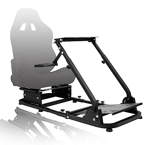 Dardoo Gaming Simulator Cockpit Square Tube Racing Steering Wheel Stand Compatible with Logitech G25 G27 G29 G920 G923, Thrustmaster PC PS4 Xbox without Steering Wheel, Pedal, Handbrake and Seat