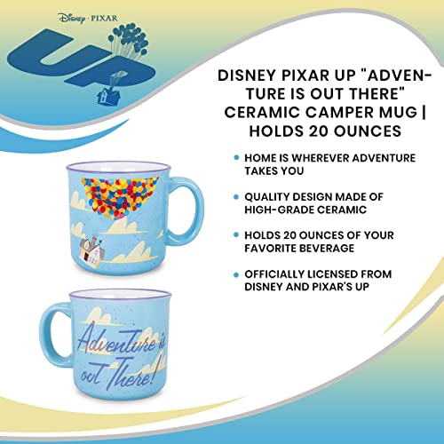 Silver Buffalo Disney Pixar UP Adventure is Out There 20-Ounce Ceramic Camper Mug | BPA-Free Travel Coffee Cup for Espresso, Caffeine, Cocoa | Home & Kitchen Essentials, and Collectibles