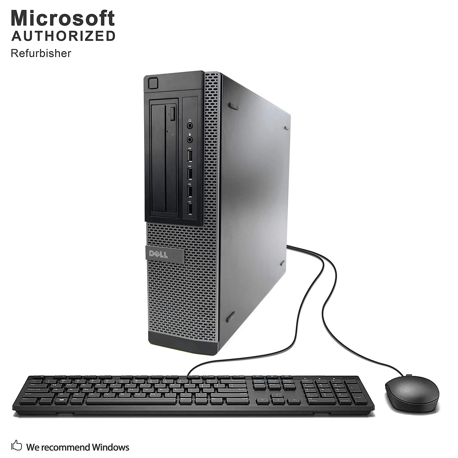 DELL OptiPlex 790 Desktop Computer Package - Quad Core i5 3.1-GHz, 4GB RAM, 250GB HDD, DVD, 22 Inch LCD, Keyboard, Mouse, WiFi, Bluetooth, Windows 10 (Renewed)