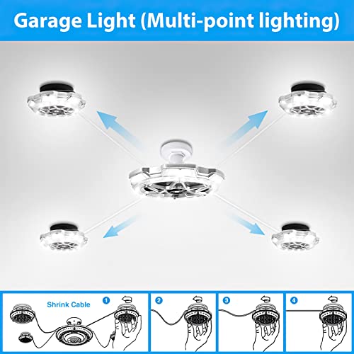 High Bay Light 12000 Lm Daylight Garage Ceiling Light, 120w Led Warehouse Lights for Loft Basement Home Office ( Color : Black )