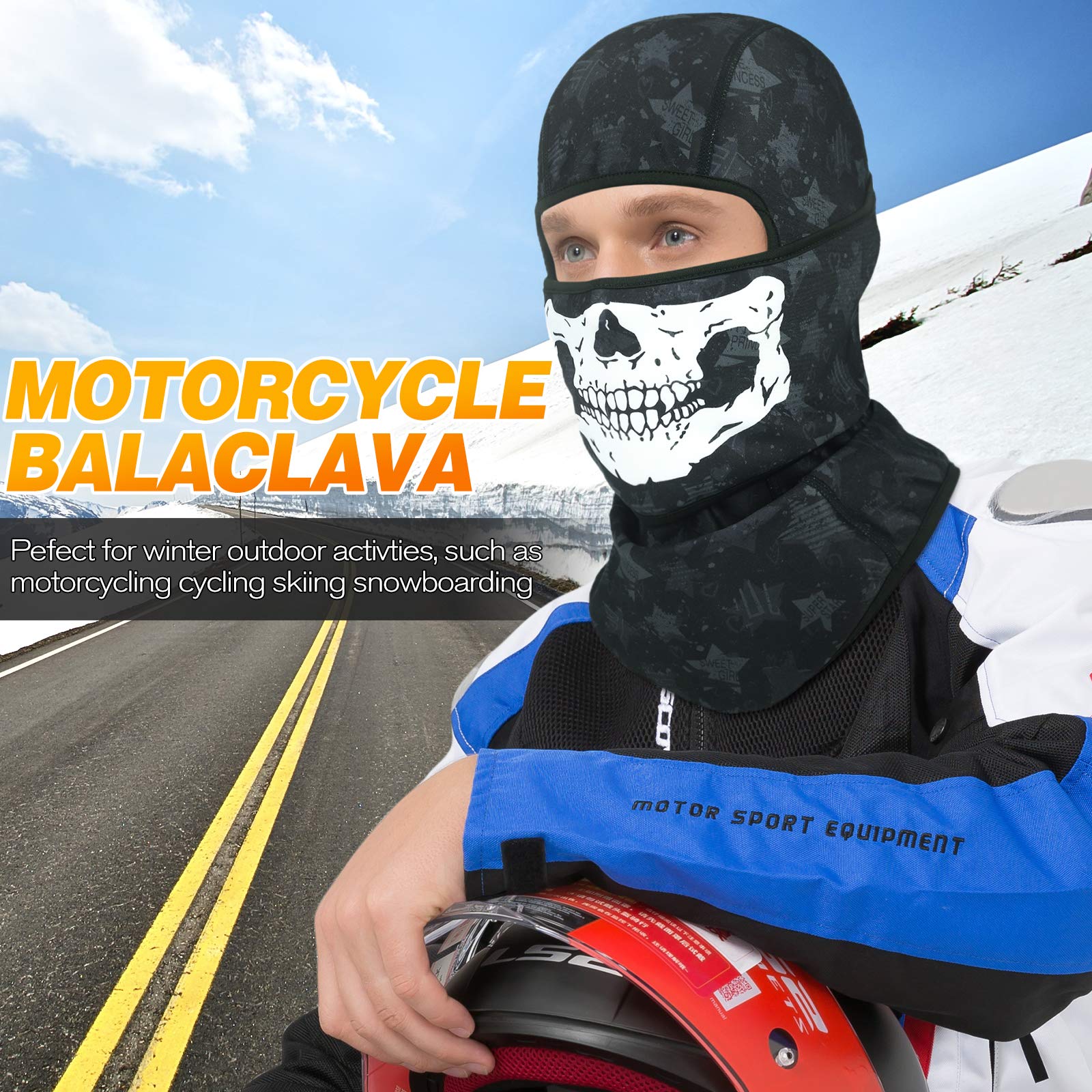 CUIMEI 3D Balaclava Ski Face Mask for Cold Weather Motorcycle Halloween Costume