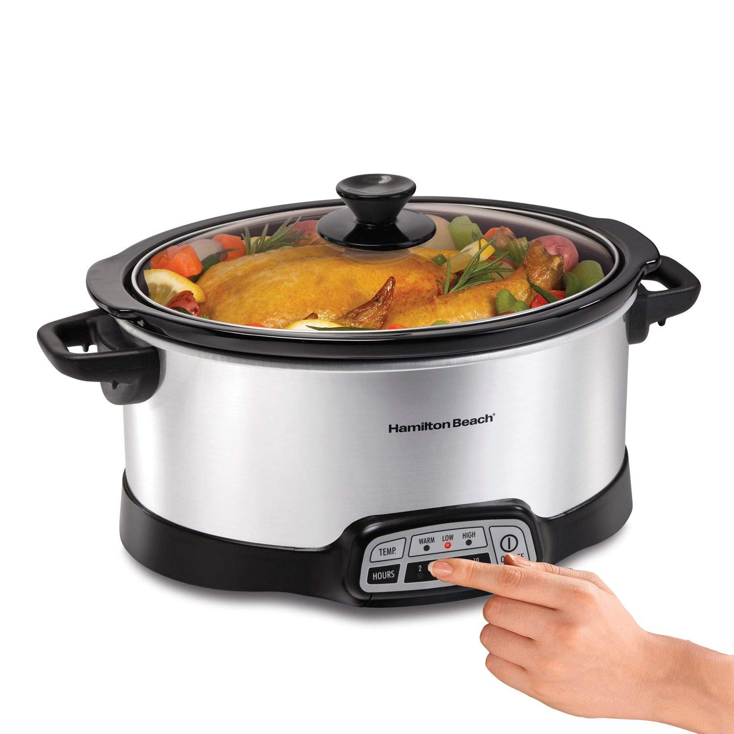 Hamilton Beach Portable 6-Quart Stay or Go Programmable Slow Cooker with Lid Lock, Dishwasher-Safe Crock (Inactive)